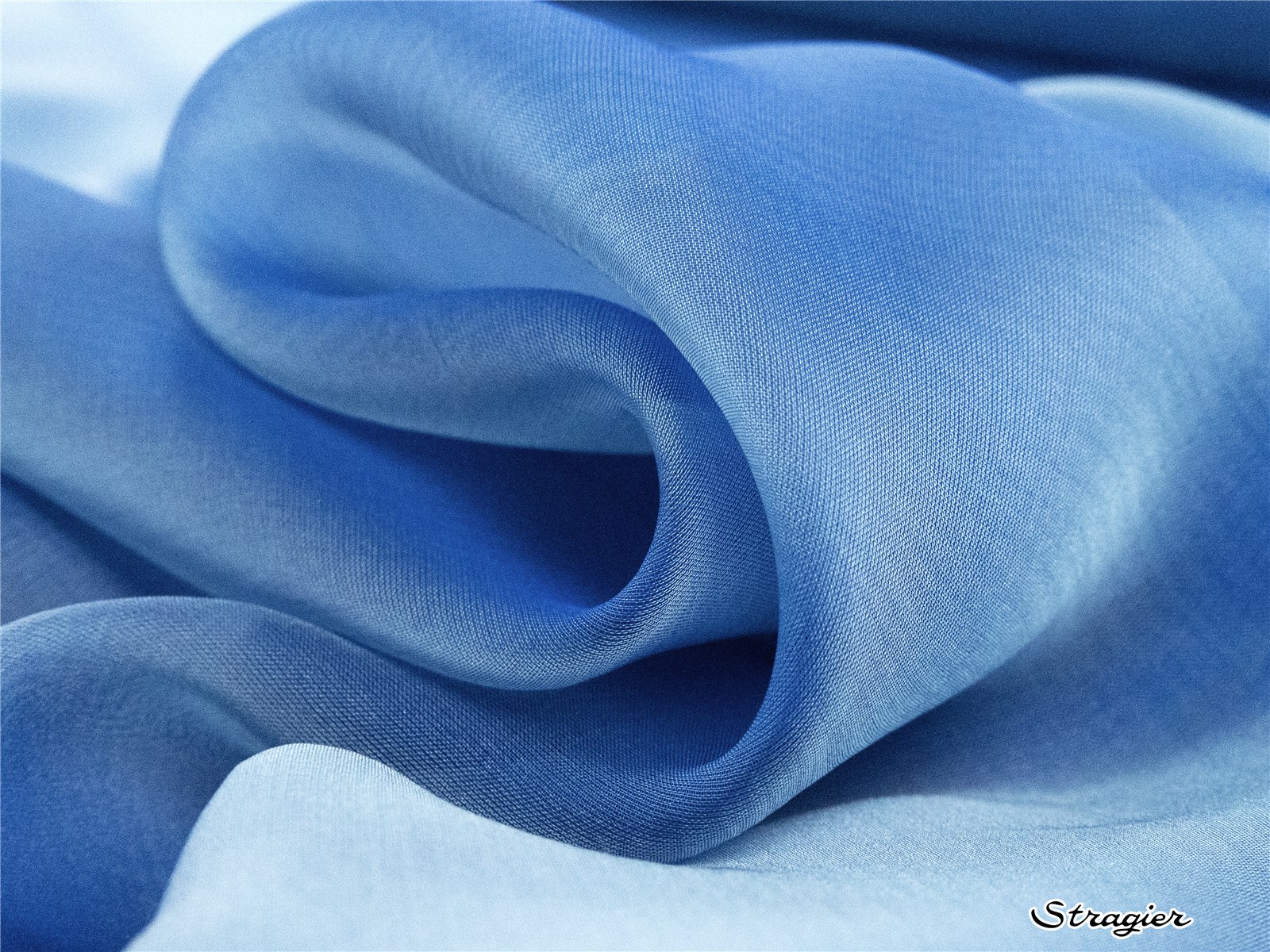 Stragier - Mousseline de soie changeante - Uni - Marina